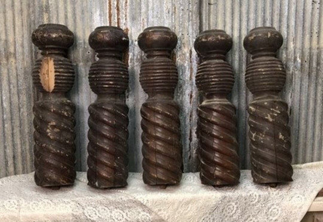 5 Wood Table Legs, Harvest Folk Art Architectural Salvage Vintage ...