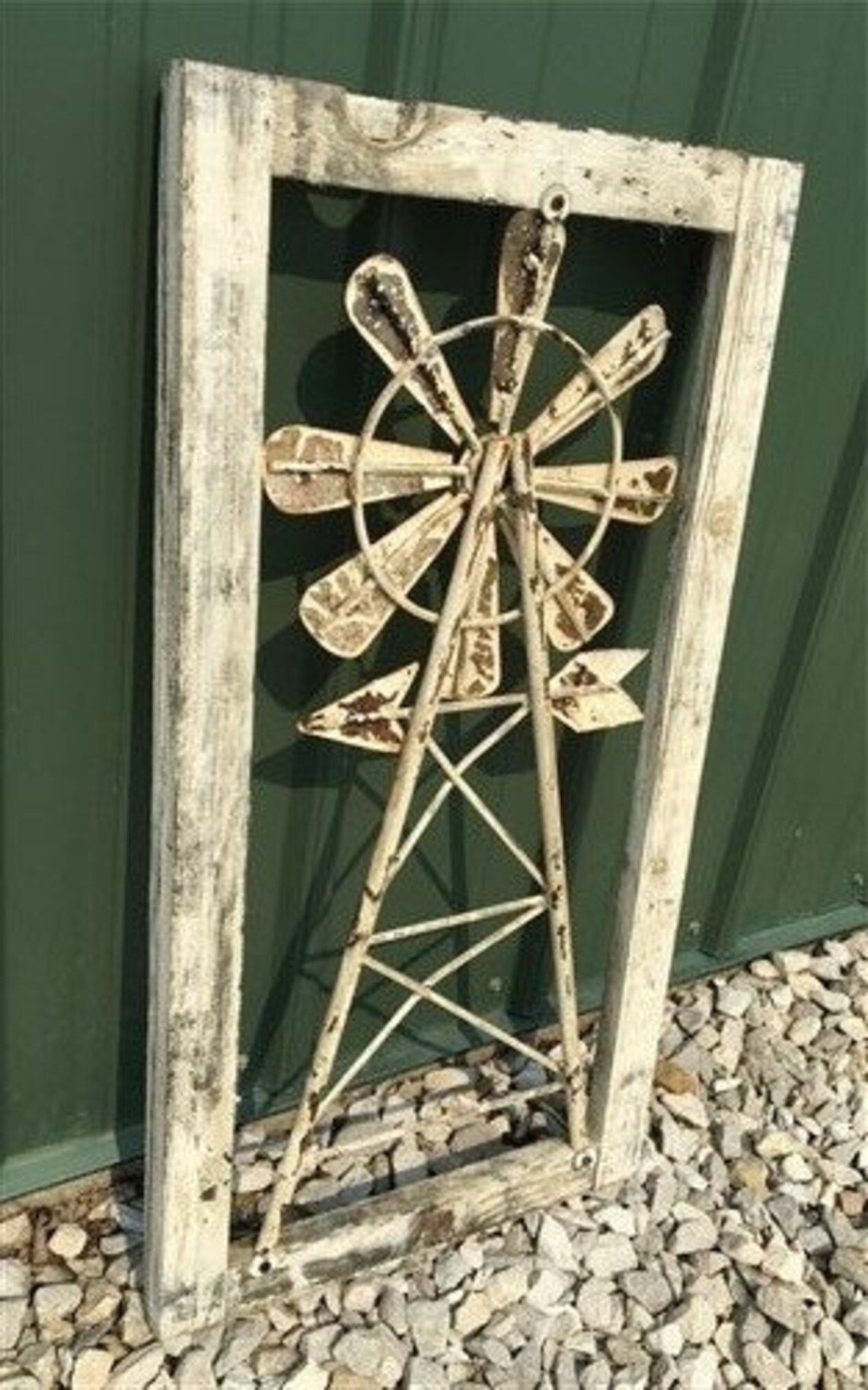 Windmill Wood Metal Window Frame Rustic Farmhouse Decor | Etsy