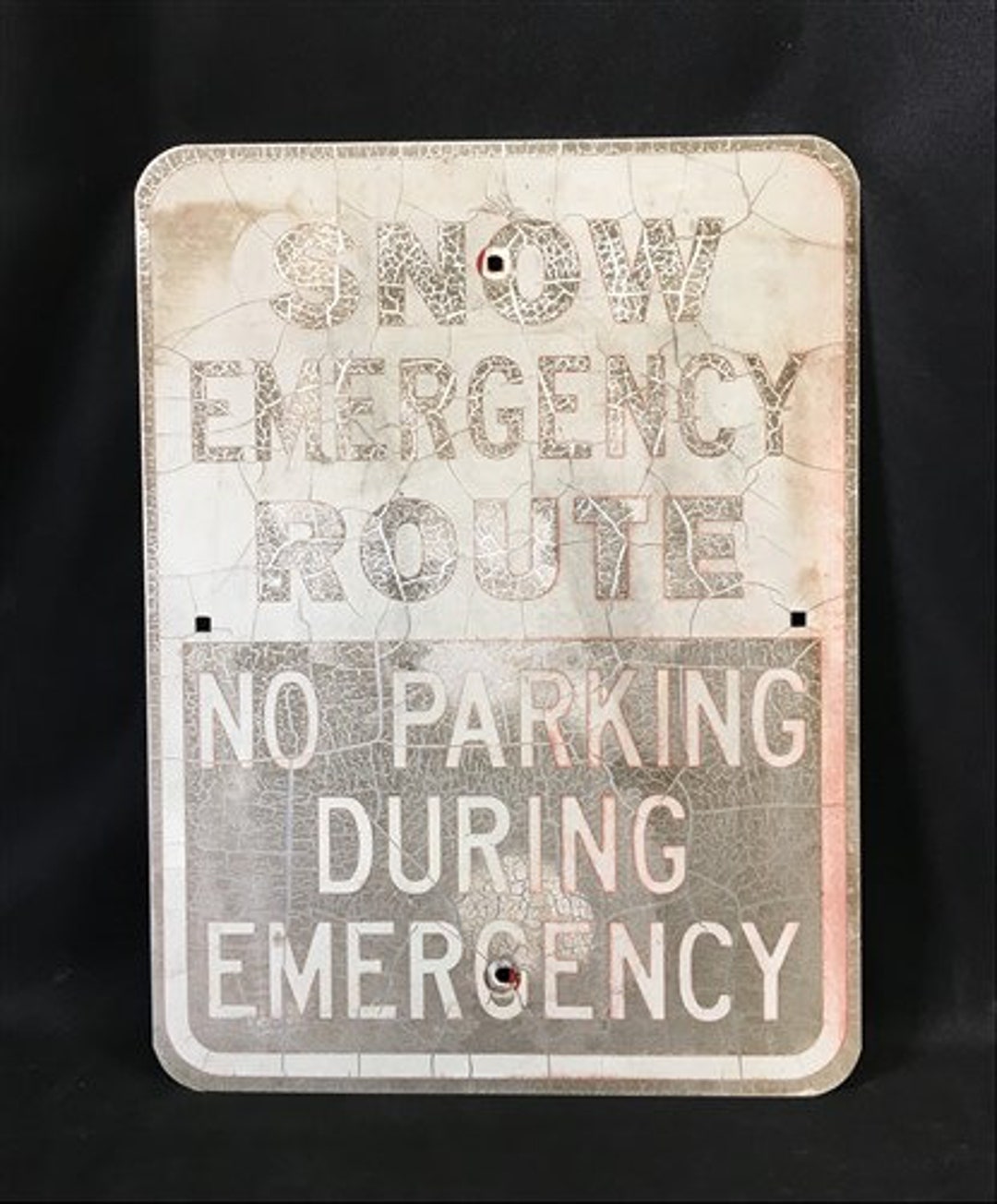Snow Emergency Route Street Sign, 24x18 Vintage Metal Road Sign, Garage ...