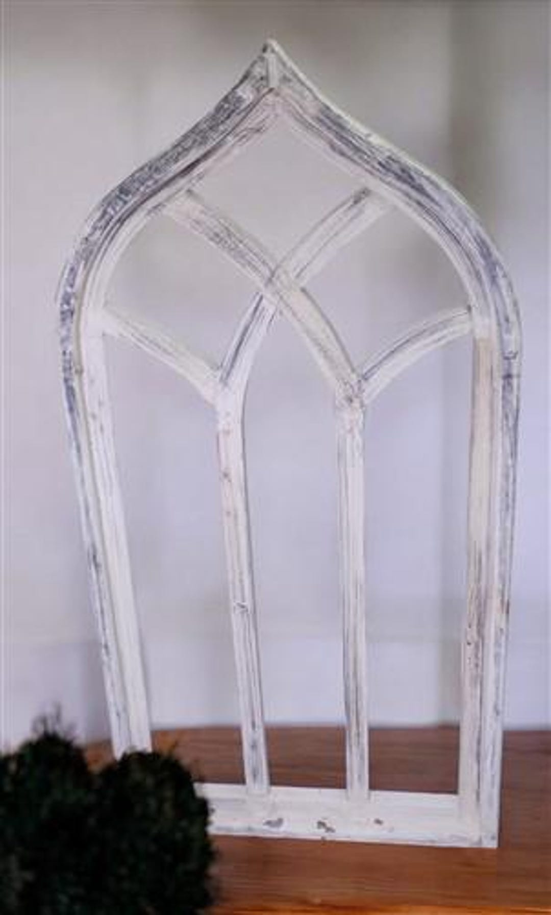 Church Gothic Teardrop Arched Church Window, Wood Cathedral Frame ...