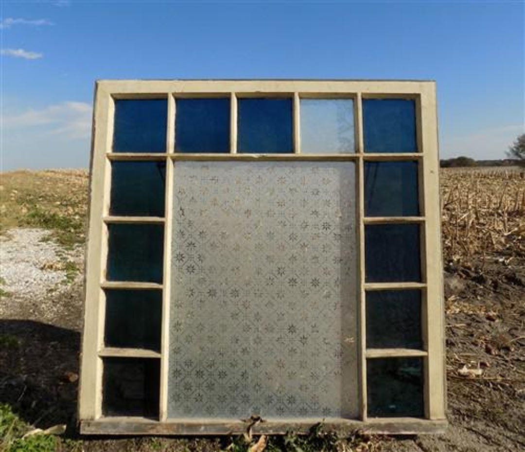 Antique Stained Glass, Rectangular Church Window, Architectural Art ...