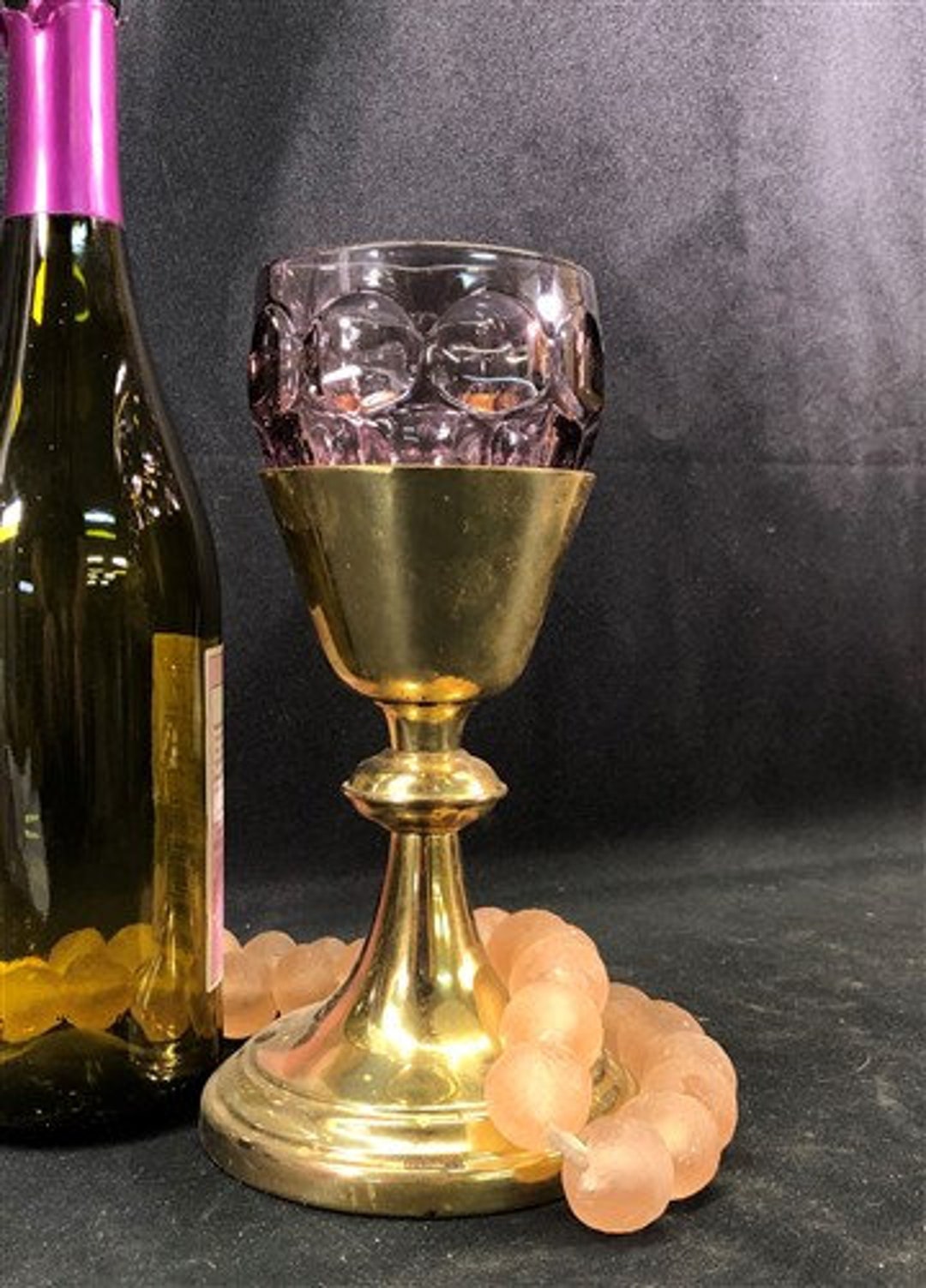 Vintage Ceremonial Church Chalice With Glass, Religious Service Cup ...