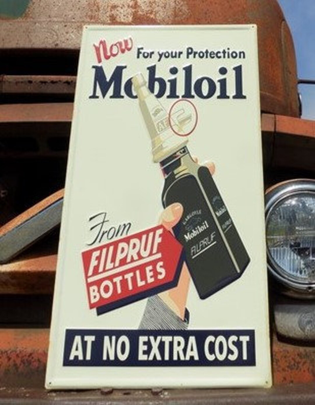 Mobiloil AF Motor Oil Sign, Tin Advertising Sign, Motor Oil, Gasoline ...