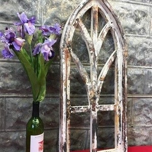 Rustic Arched Farmhouse Window Frame, Faux Window Frame Wall Decor ...