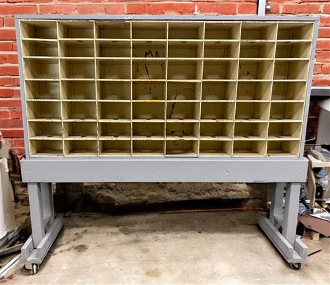 Hardware Store Cabinet, Railroad Post Office Mail Sorter, Bolt Bin ...