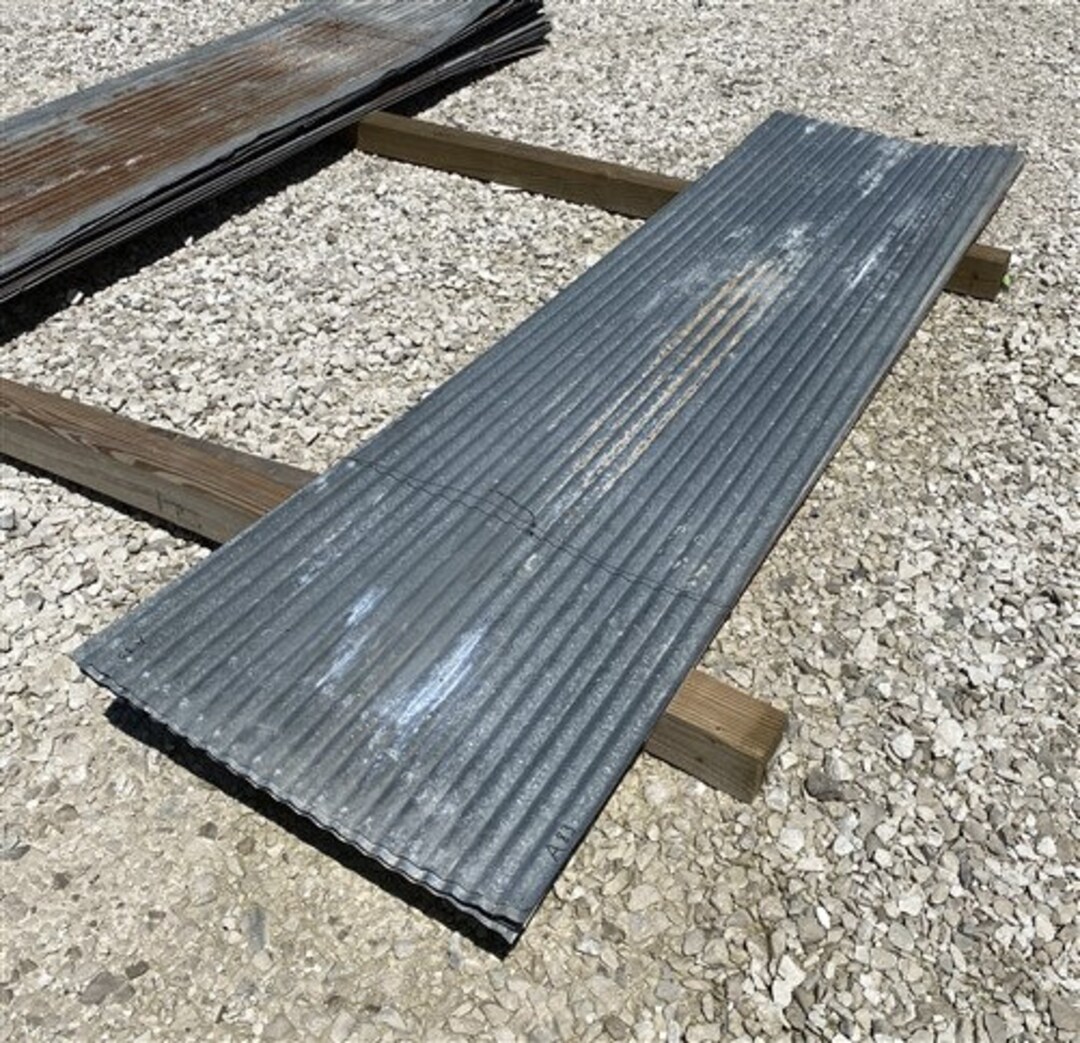 14 Sheets Barn Tin, Corrugated Metal Reclaimed Salvage, 7'&8' Long 212 ...