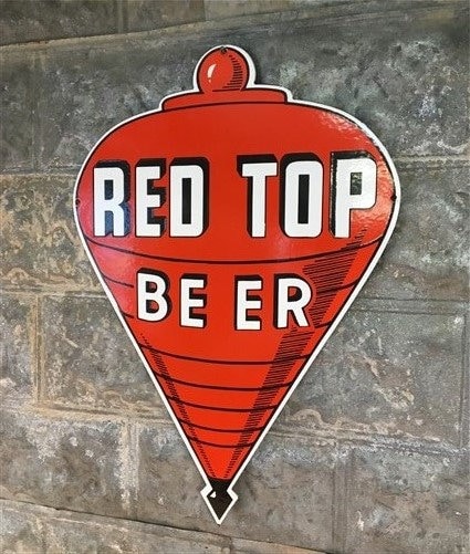 Red Top Beer Sign Metal Porcelain Advertising Sign Beer - Etsy