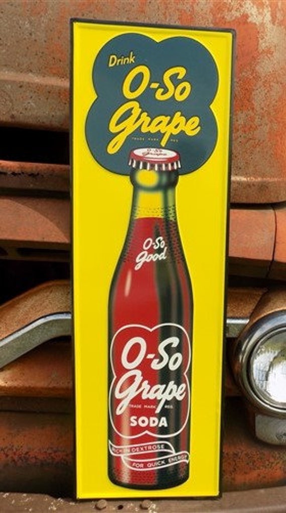 Oso Grape Soda Sign Tin Advertising Soda Pop Soft Drink | Etsy