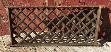 2 Flat Cast Iron Grates Fretwork Vent Covers Air Return Architectural ...