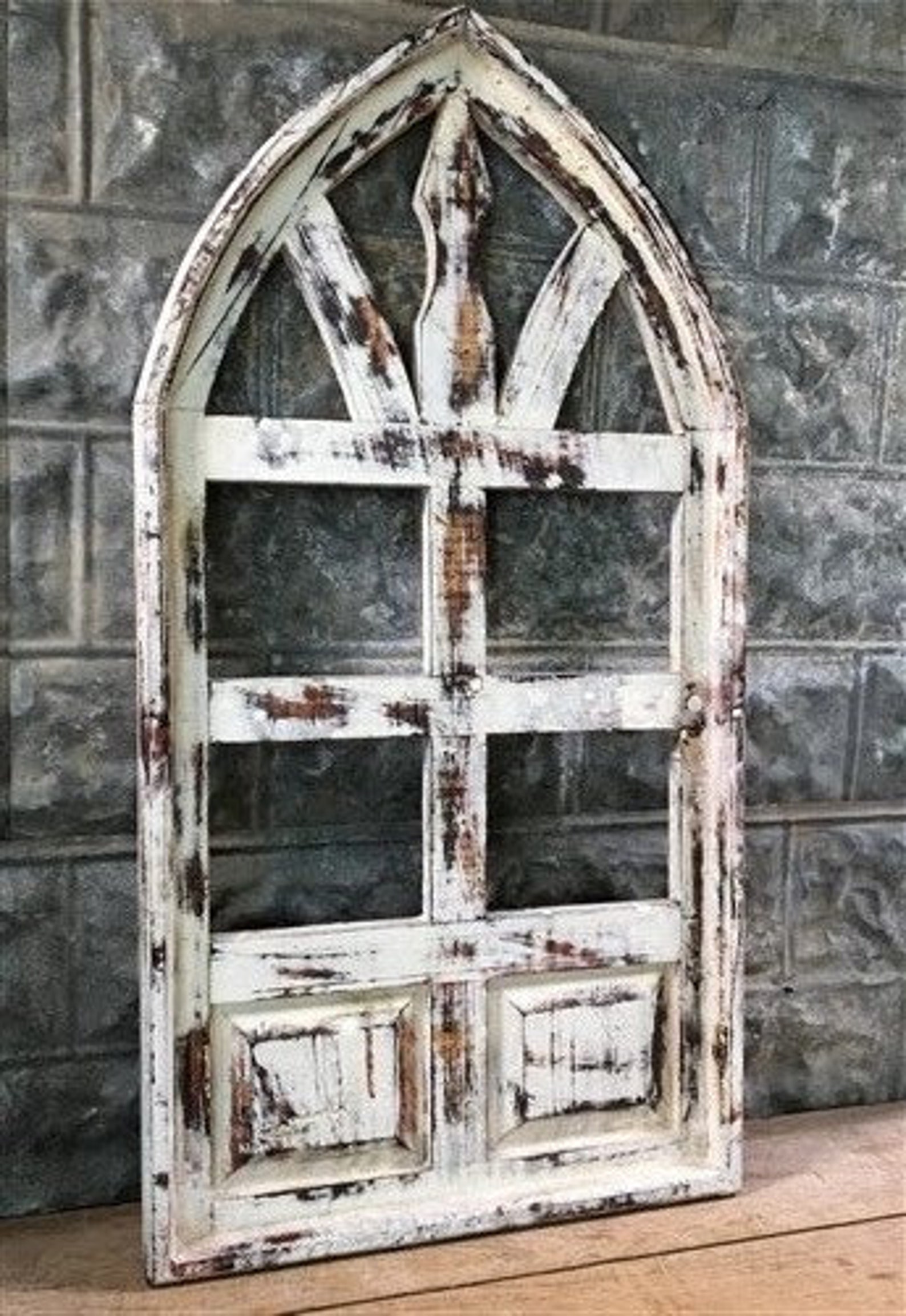Arched French Country Distressed Window Frame Architectural - Etsy