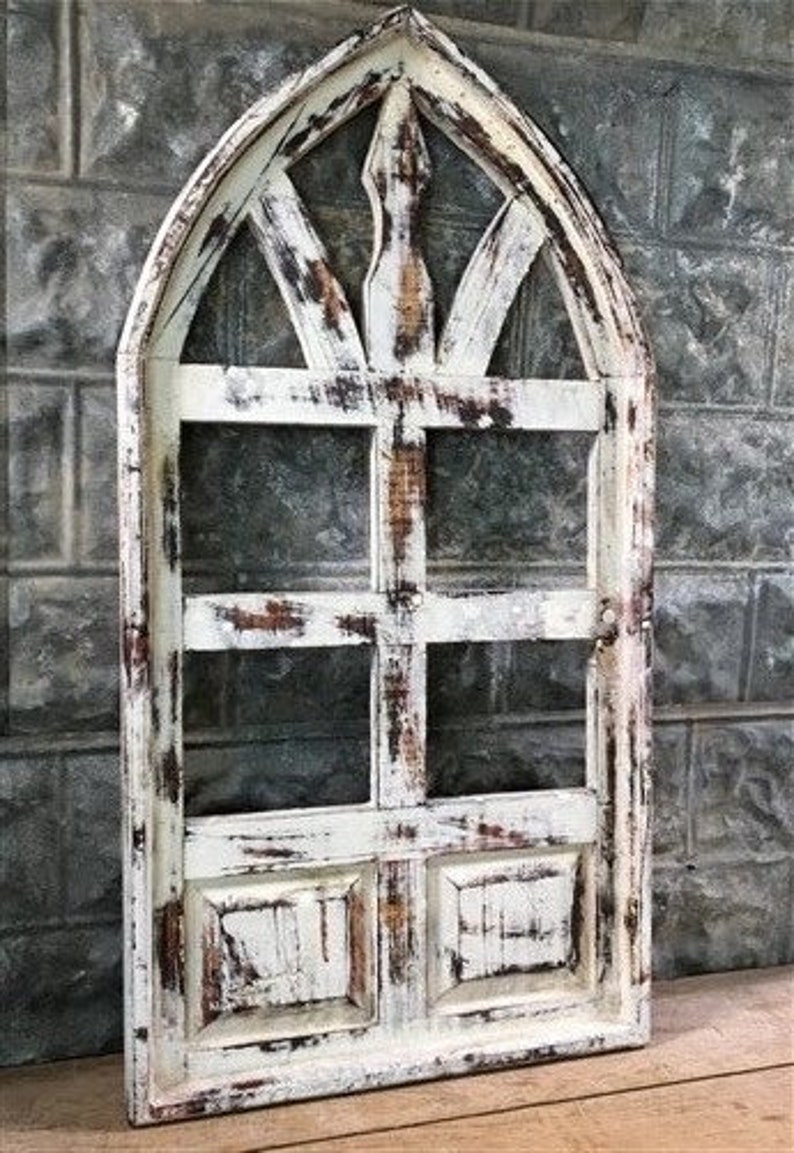Arched French Country Distressed Window Frame Architectural - Etsy