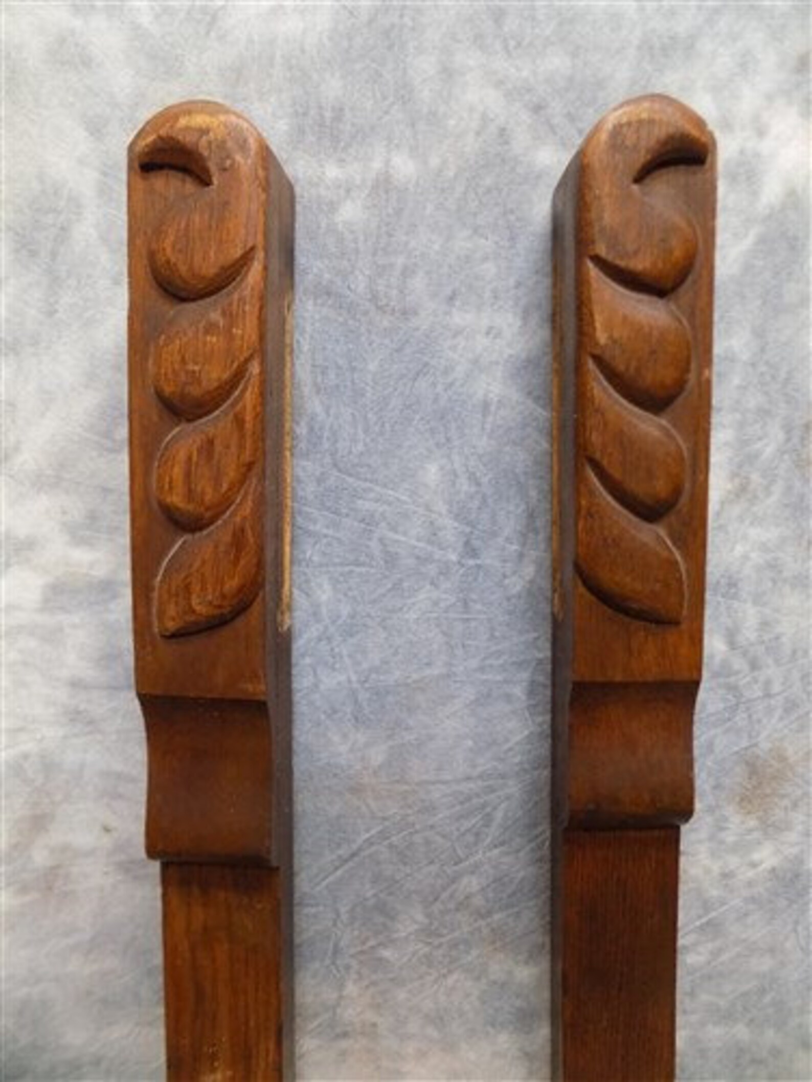 2 Wood Posts Furniture Crown Molding Architectural Salvage Trim Vintage ...