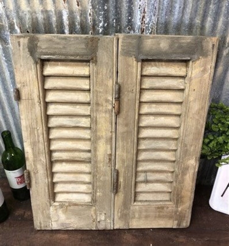 Small Antique Farmhouse Shutter Natural Wood Shutter - Etsy