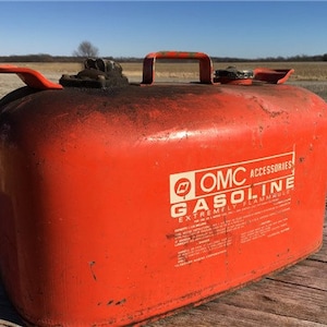6 Gallon OMC Gasoline Gas Fuel Tank, Vintage Outboard Boat Motor Gas ...