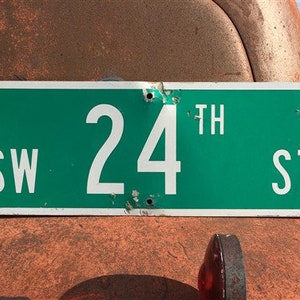 SW 24th ST Street Sign, 9x24 Vintage Green Road Sign, Metal Road Sign ...