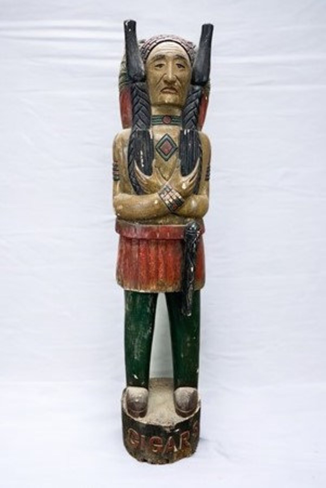 Tall Cigar Store Indian Folk Art, Tobacco Store American Indian Chief ...