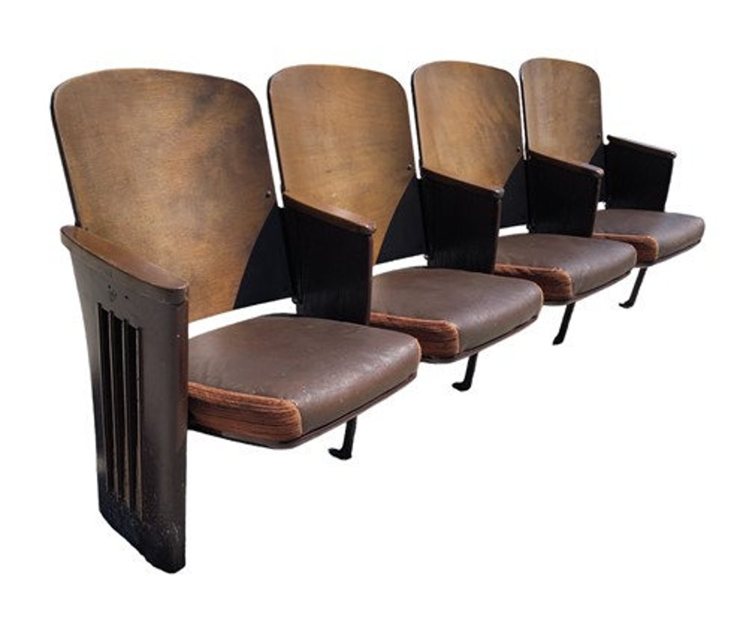 4 Padded Folding Theater Seats, Auditorium Theatre Seat, Entryway Bench ...