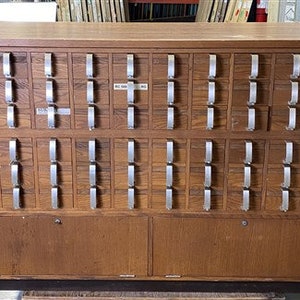 120 Drawer Card Catalog Cabinet, Vintage Library Card File Cabinet ...