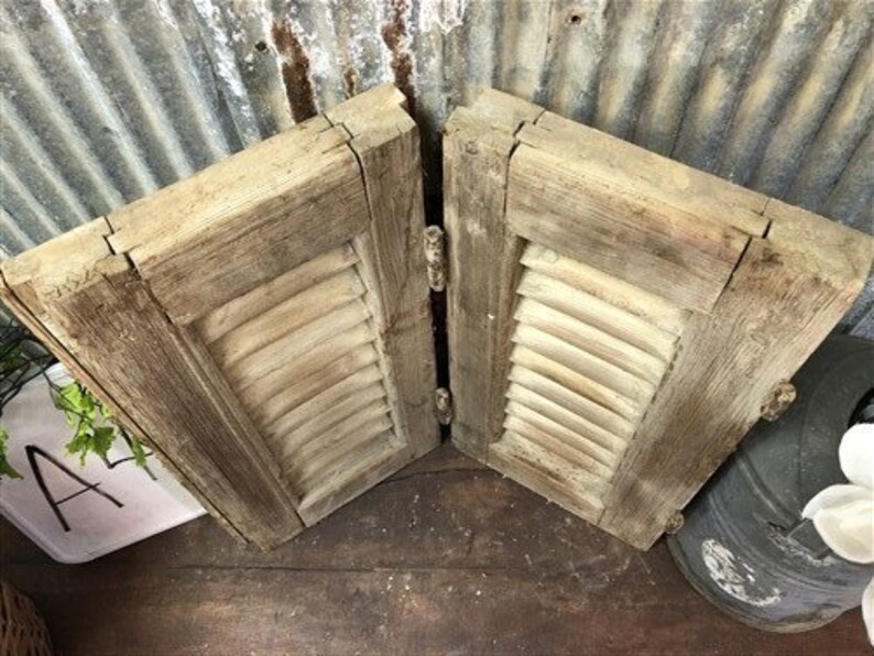 Small Antique Farmhouse Shutter Natural Wood Shutter - Etsy