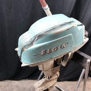 1960 Elgin Sears Roebuck Outboard Boat Motor Model 571.59881, Ser 9881. ...