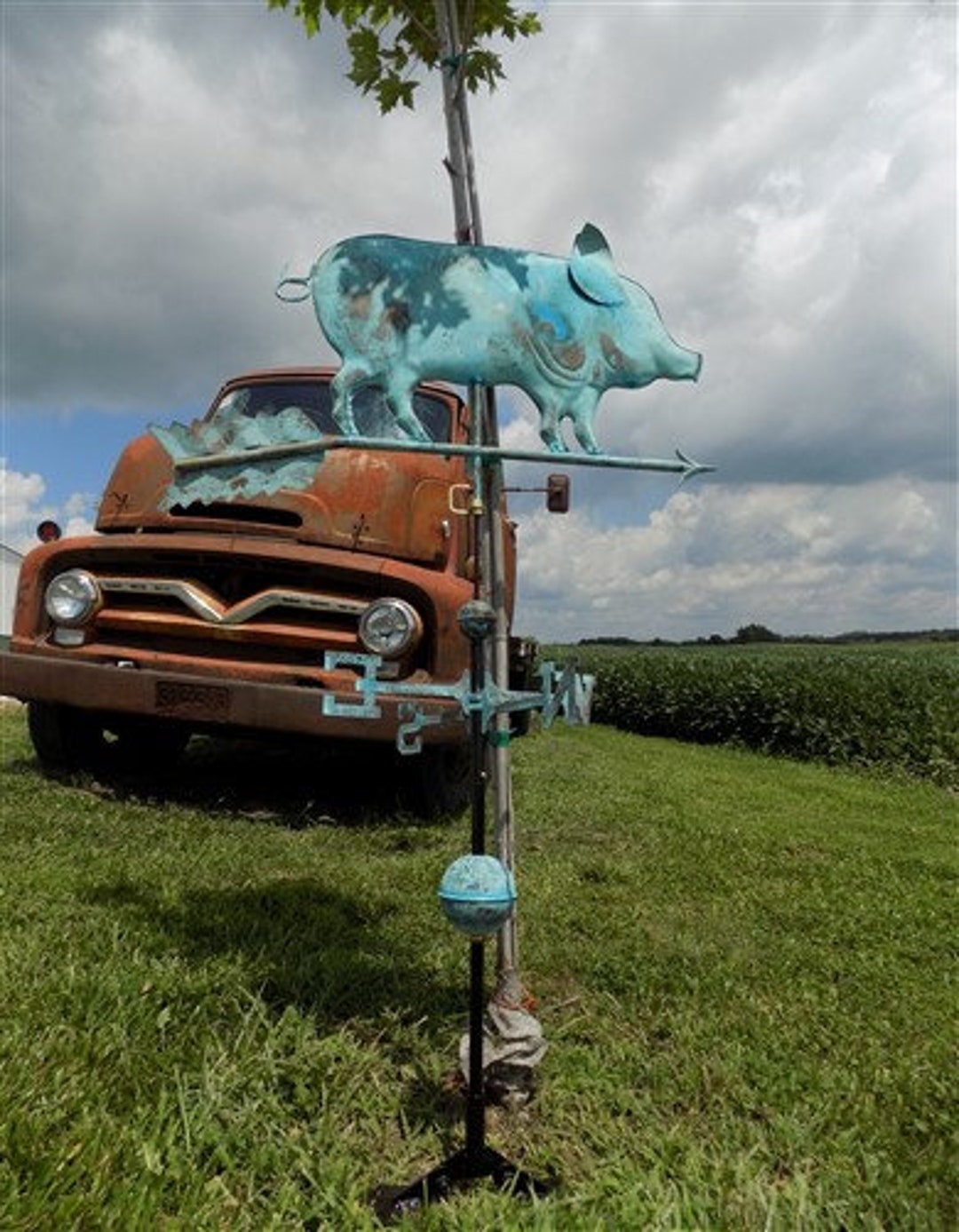 3D Pig Weathervane, Lightning Rod Barn Topper, Country Decor Rustic ...