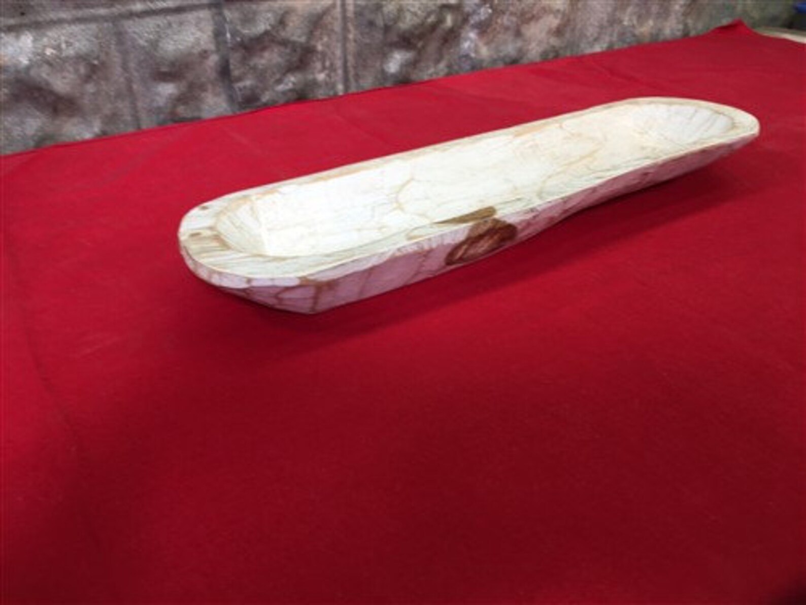 Light Wood Bowl Medium Carved Wood Bread Bowl Rustic - Etsy