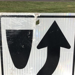 Stay Right Arrow Vintage Highway Road Sign, 30x24 Vintage Metal Road ...