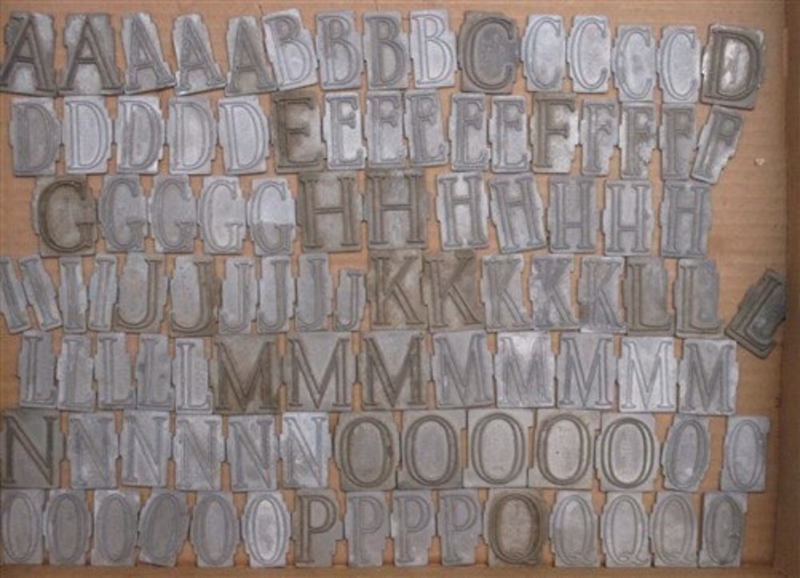 Linotype Letterpress Blocks Letters Numbers Printing Press - Etsy