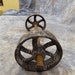 4 Factory Cart Wheels & 2 Axles Cast Iron Vintage Lineberry Industrial ...