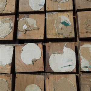 24 Mini Plinth Blocks, Bullseye Rosette, Architectural Salvage, Wood ...