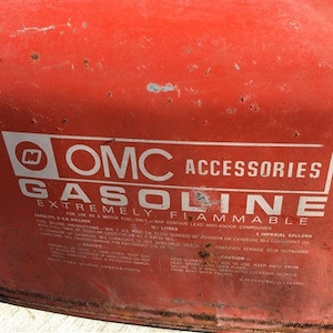 6 Gallon OMC Gasoline Gas Fuel Tank, Vintage Outboard Boat Motor Gas ...
