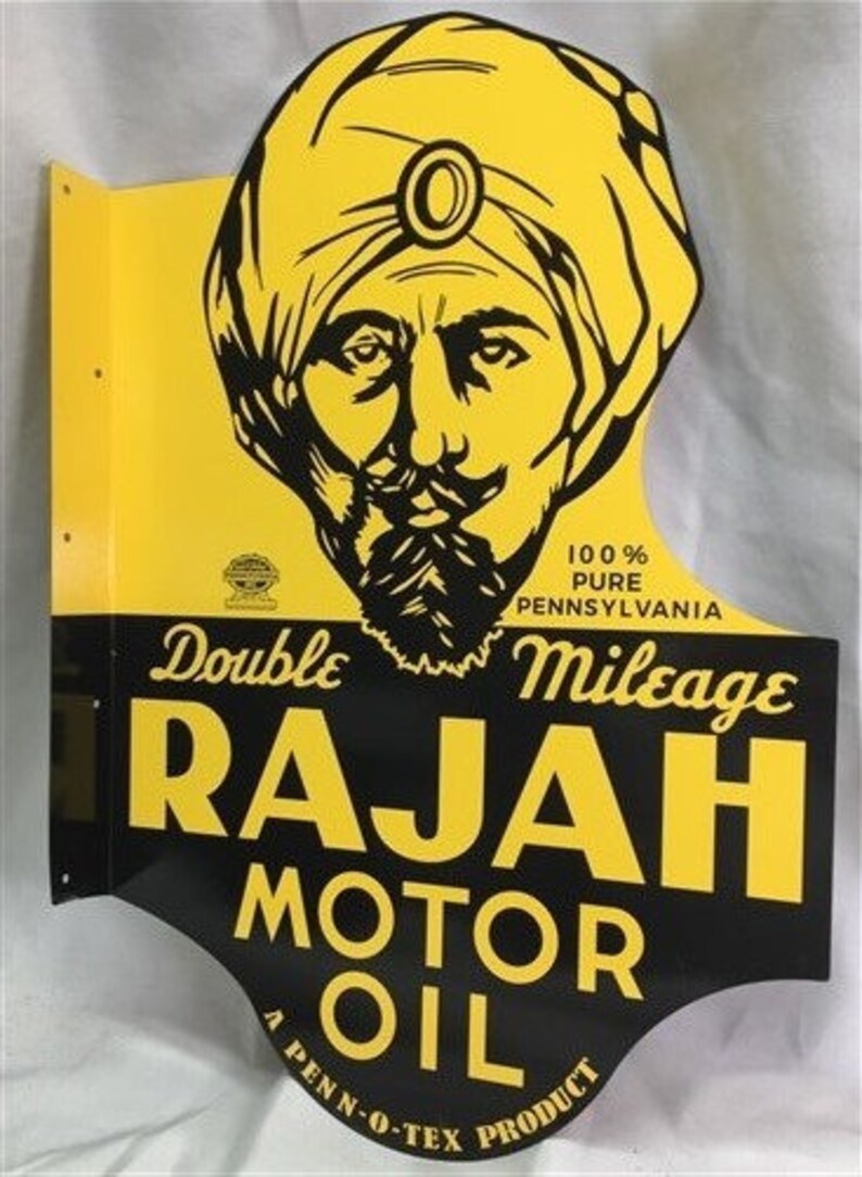 Rajah Motor Oil Flange Sign 2 Sided Metal Advertising Sign - Etsy