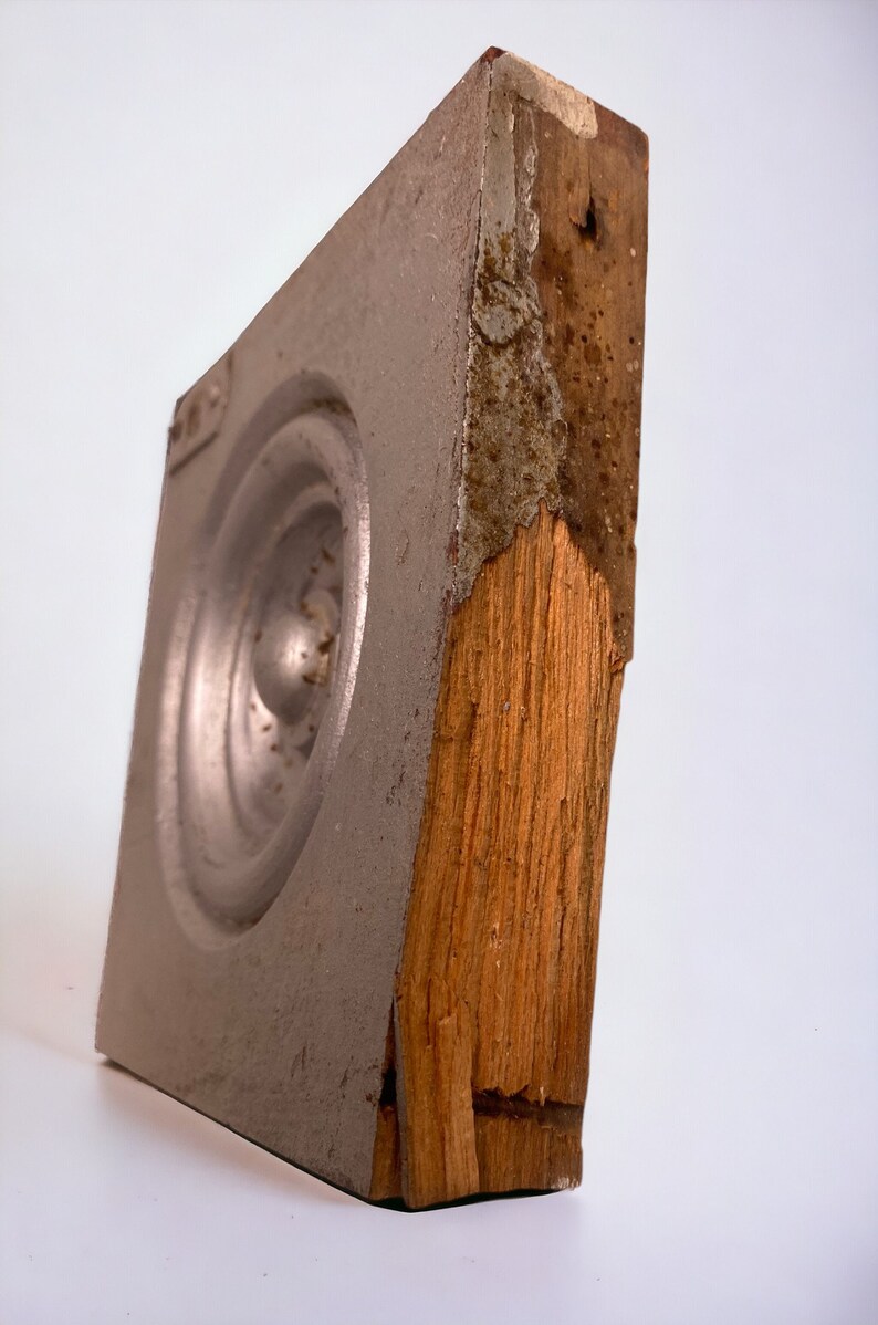 4 Plinth Blocks, Antique Bullseye Rosettes, Architectural Salvage Wood ...