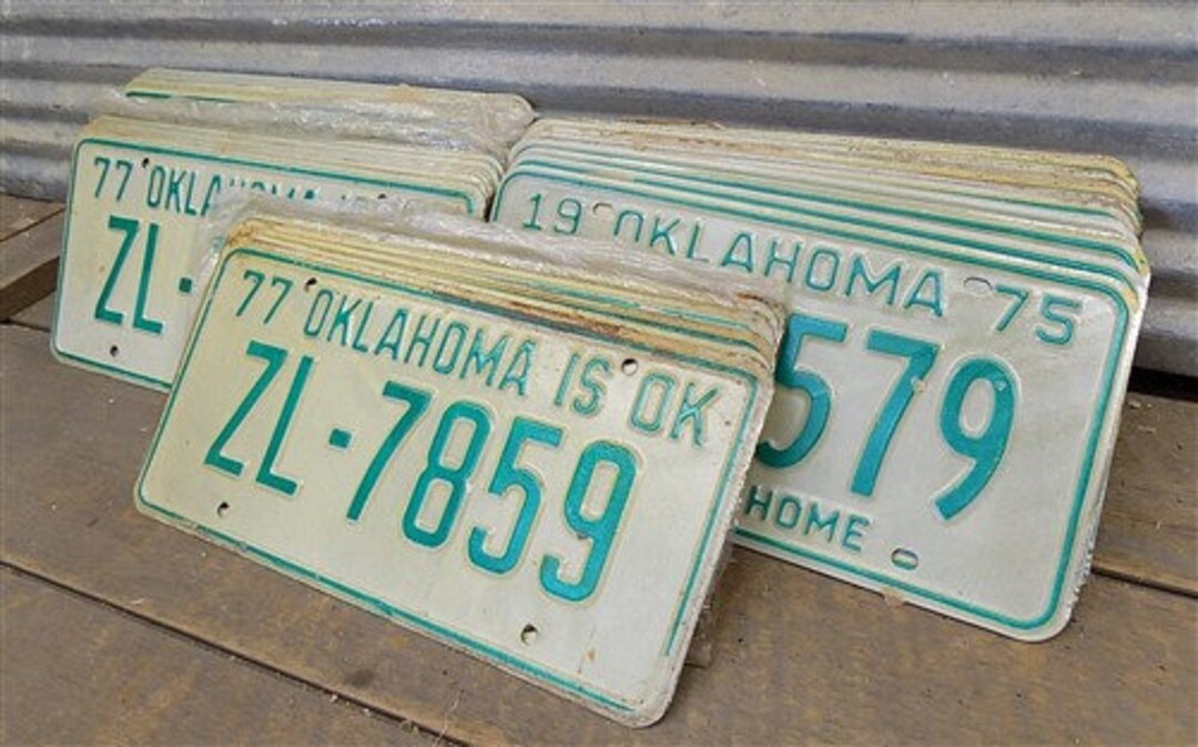 Set of 50 License Plates Lot Vintage Oklahoma Automobile Car Truck Tags ...