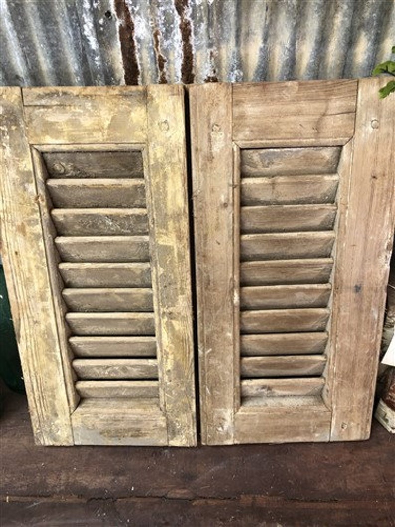 Small Antique Farmhouse Shutter Natural Wood Shutter | Etsy