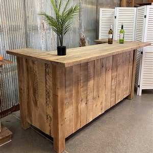 7' Amish Made Front Bar, Pine Wood Bar, Rustic Front Bar, Custom Made ...
