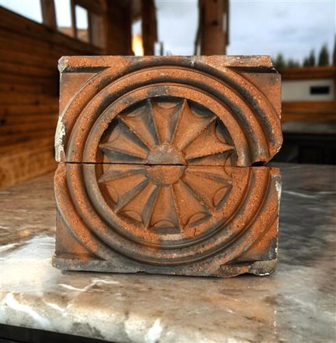 2 Sunburst Terra Cotta Bricks, Architectural Salvage, Anderson Pressed ...