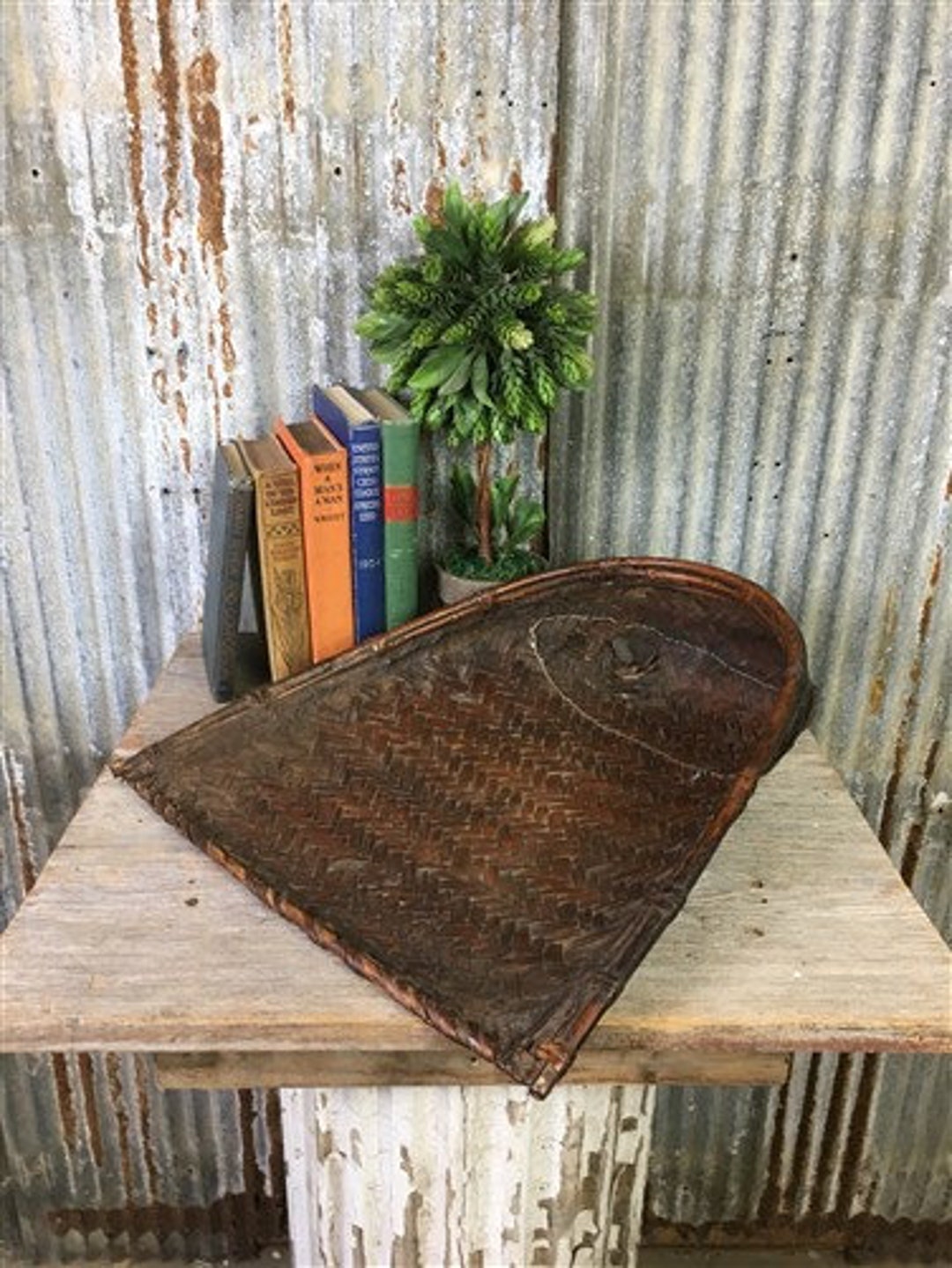 Woven Winnowing Basket, Asian Rice Scoop, Asian Grain Winnowing Scoop ...