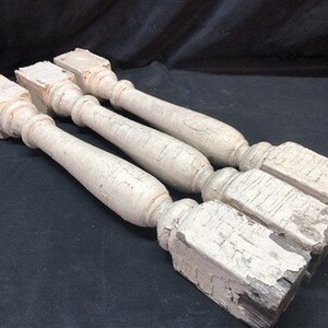 3 Balusters Wood Architectural Salvage Spindles Rustic Farm House Porch ...