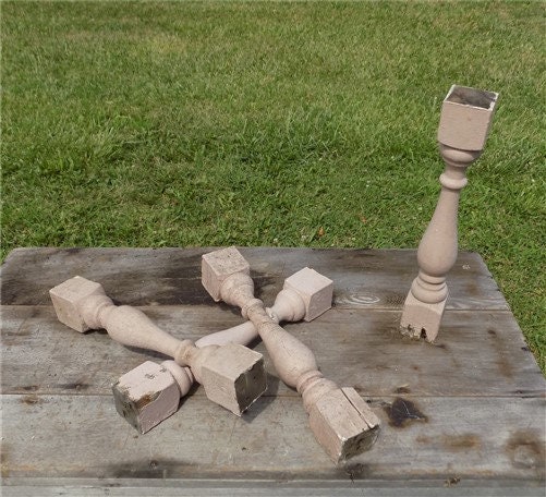 4 Balusters Painted Wood Architectural Salvage Spindles Porch - Etsy