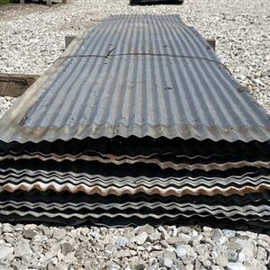 16 Sheets Barn Tin, Corrugated Metal Reclaimed Salvage, 12' Long 384 Sq ...