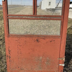 Wood Screen Porch Door, (33x80.5) Vintage Red Screen Door, Exterior, D4 ...