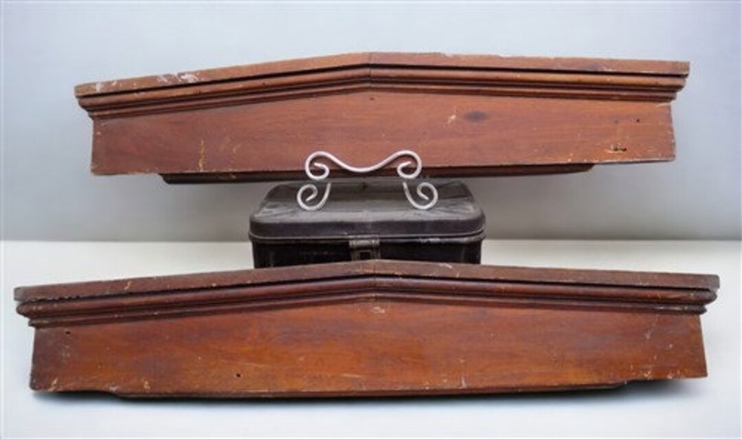 Pair Crown Molding Headers, Trim Door Window Pediment Architectural ...