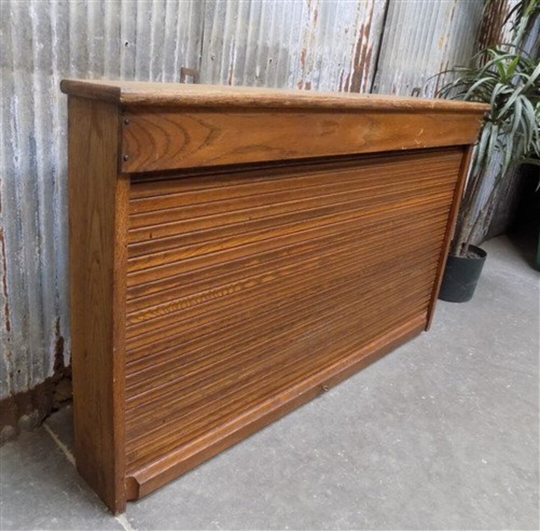 Antique Map Cabinet Chest, Schoolroom Pull Down Map Chest, Vintage Wood ...