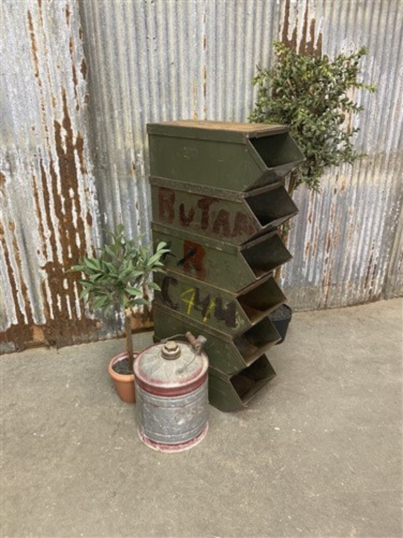 6 Stacking Bins Country Hardware Store Bolt Organizer Gym - Etsy