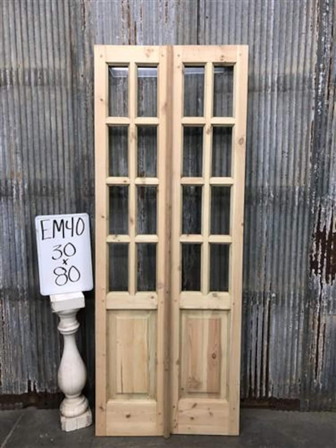 French Double Door (30.5x80.5) 8 Pane Glass Door European Styled EM40 ...