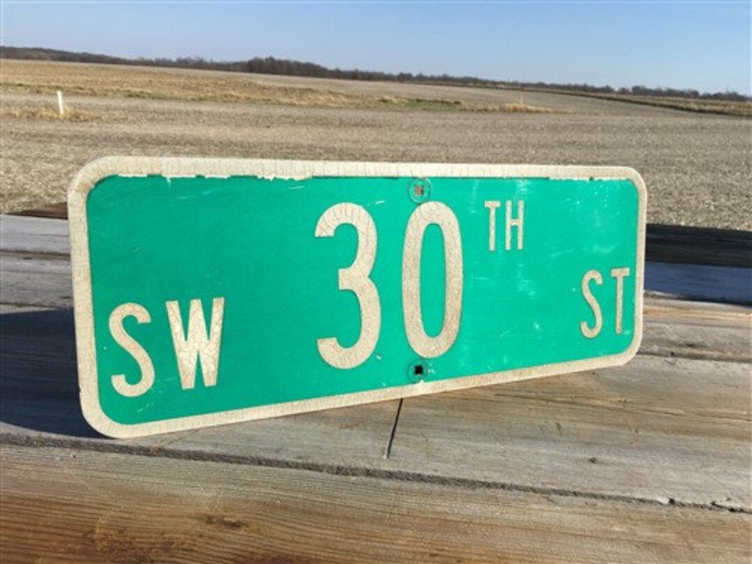 SW 30th ST Street Sign, 9x24 Vintage Green Road Sign, Metal Road Sign ...