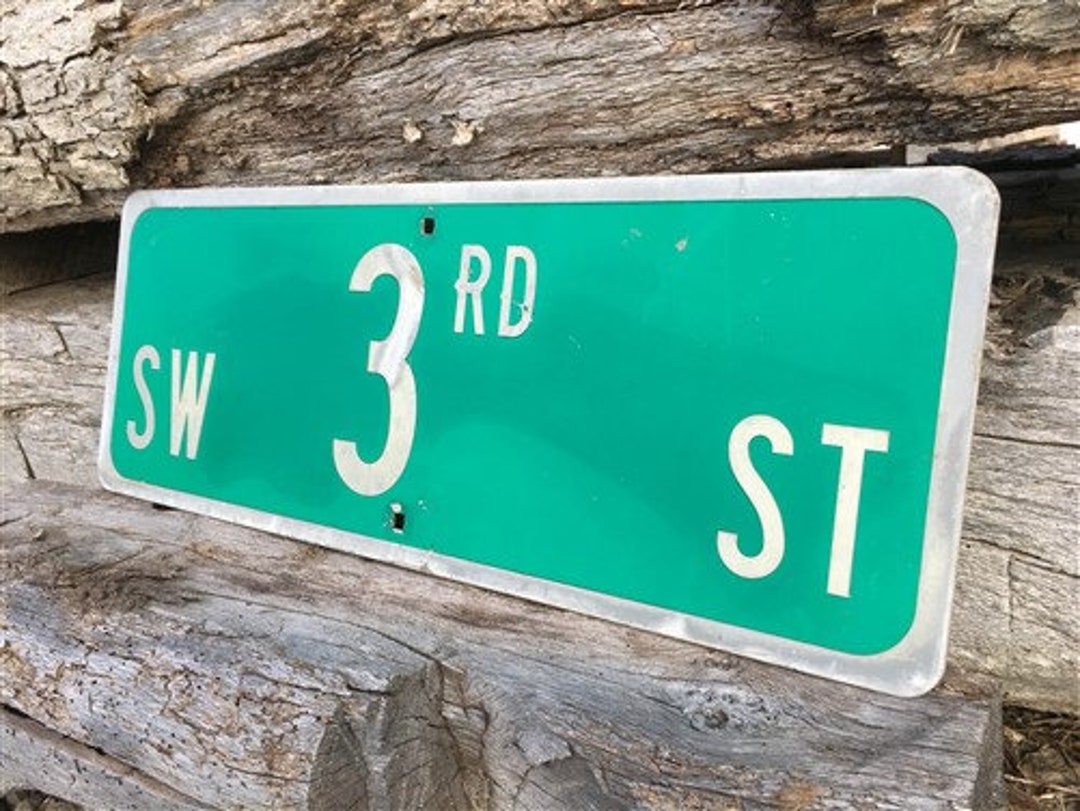 SW 3rd ST Street Sign, 9x24 Vintage Green Road Sign, Metal Road Sign, A ...