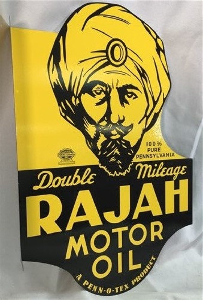 Rajah Motor Oil Flange Sign 2 Sided Metal Advertising Sign - Etsy