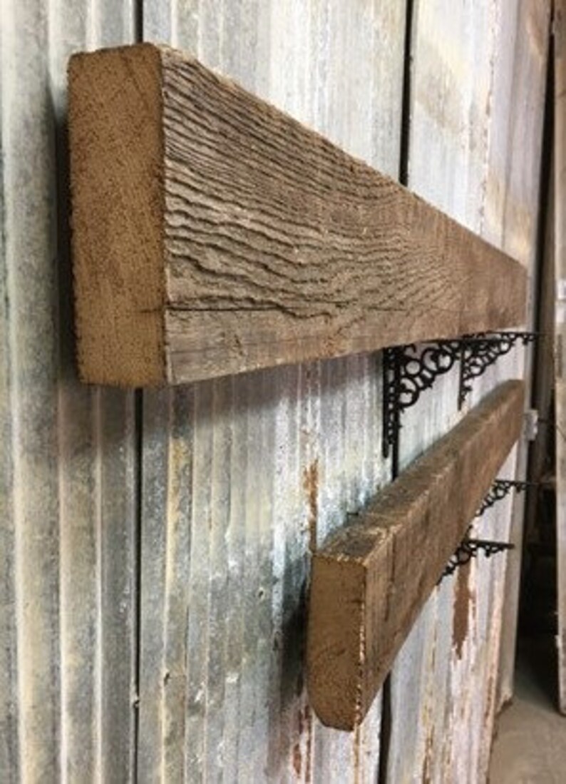 2 Floating Shelves Pine 2x6 Wood Fireplace Mantel Wall - Etsy